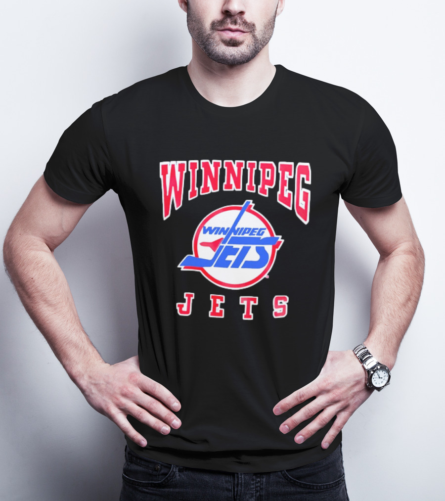Winnipeg Jets Hockey Team Name Bold NHL Sportswear T-Shirt