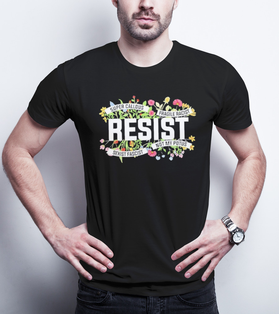 RESIST Floral Blooms With Vibrant Flowers T-Shirt