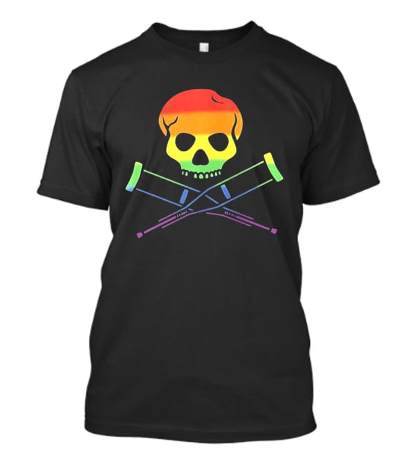 Skull With Crutches Rainbow T-Shirt