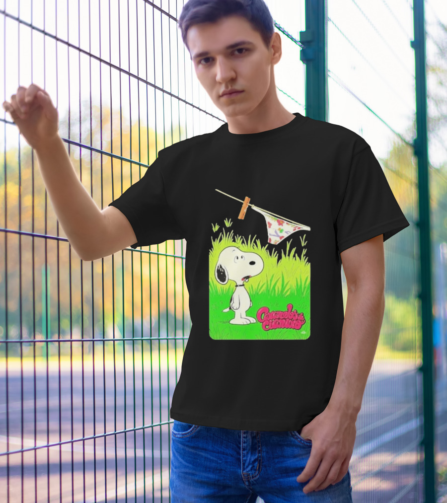 Snoopy Caramelos De Cianuro En Español Classic Cartoon And Rock Band Fusion T-Shirt