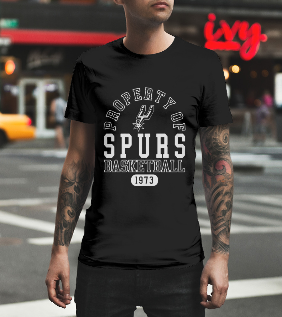 Property Of Spurs Basketball 1973 T-Shirt