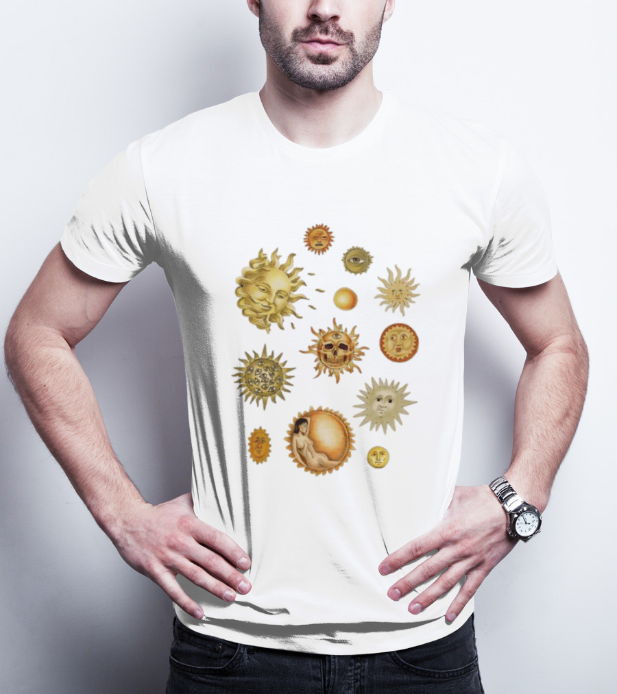 Celestial Sun Orbs Alchemy Mystic Symbols Occult Mystical T-Shirt