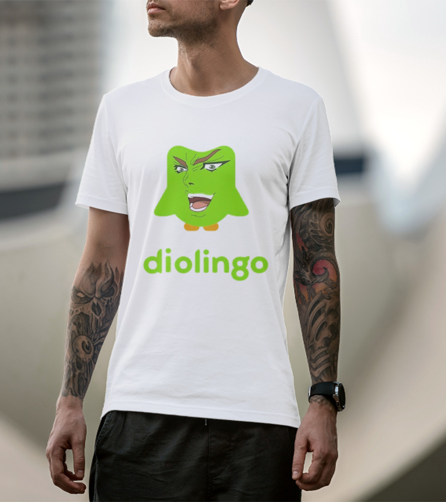 Diolingo Duolingo Owl Dio Brando Meme JoJo's Bizarre Adventure T-Shirt