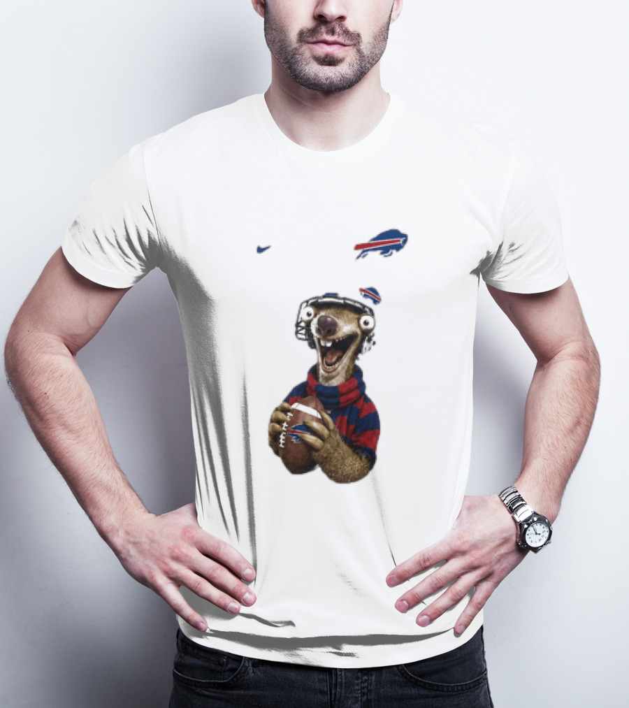 Sid The Sloth Buffalo Bills Football Helmet Scarf Iconic Team Fun T-Shirt