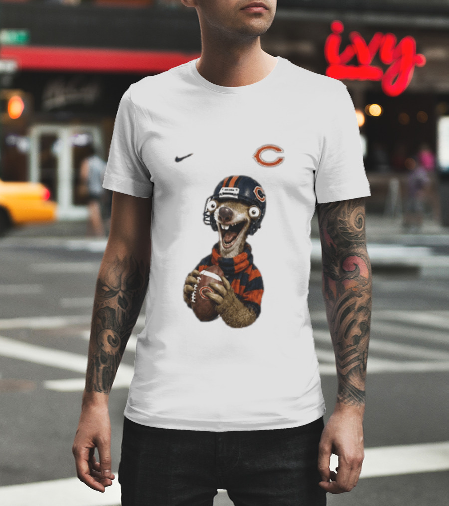 Sid The Sloth Chicago Bears Football Helmet Nike NFL Fan Gear T-Shirt