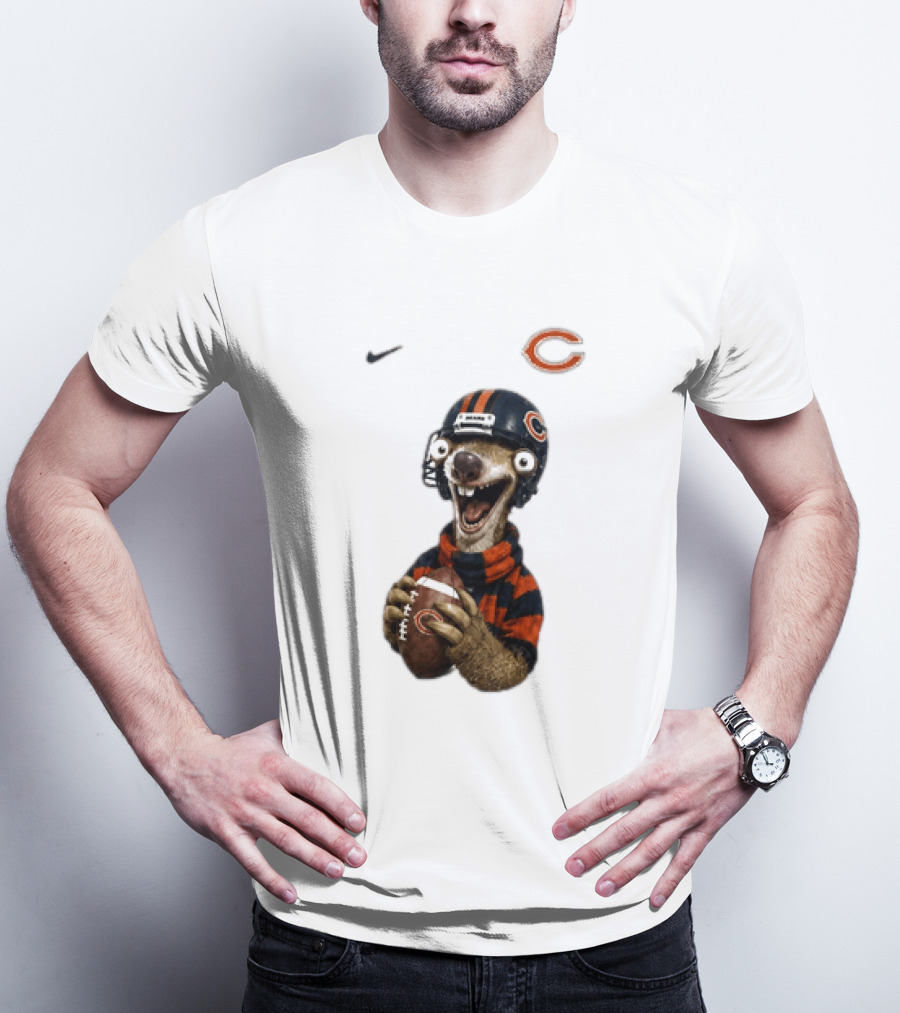 Sid The Sloth Chicago Bears Football Helmet Nike NFL Fan Gear T-Shirt