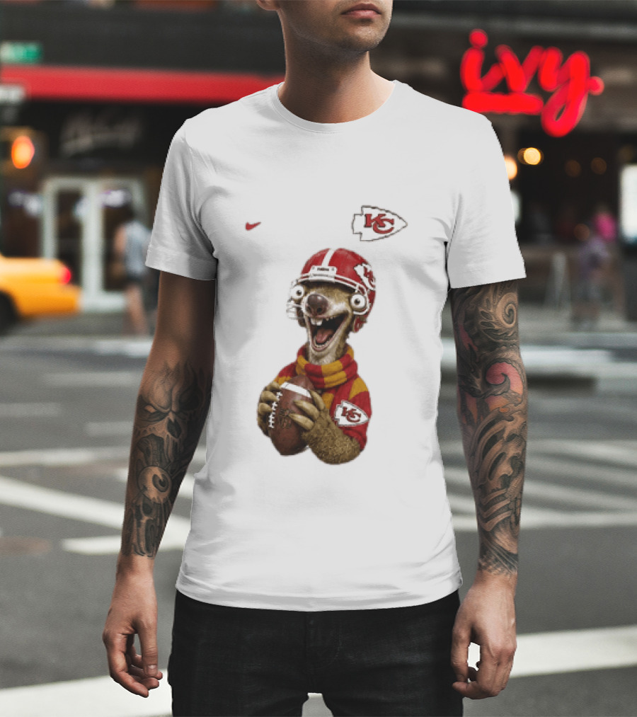 Sid The Sloth Kansas City Chiefs Helmet Football Fanatic T-Shirt