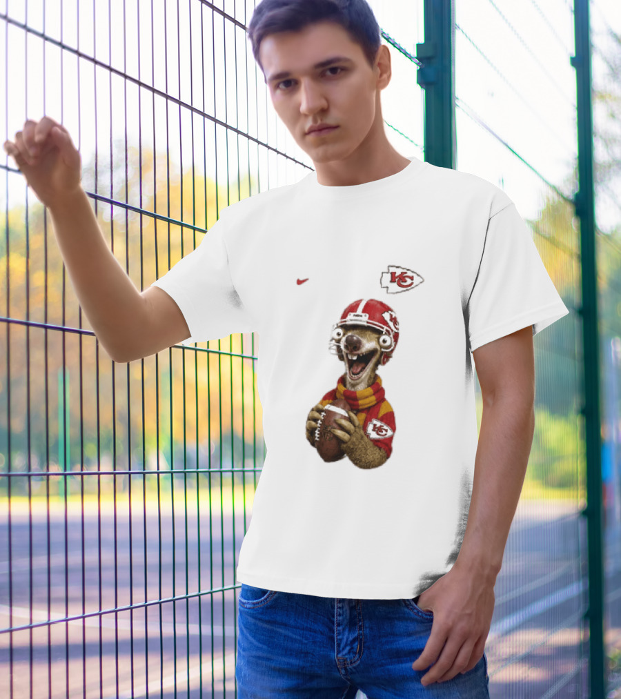 Sid The Sloth Kansas City Chiefs Helmet Football Fanatic T-Shirt