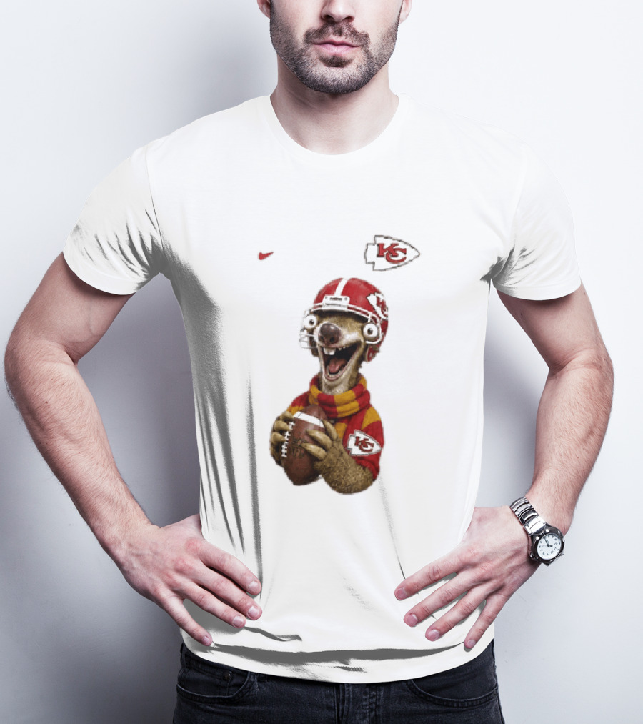 Sid The Sloth Kansas City Chiefs Helmet Football Fanatic T-Shirt