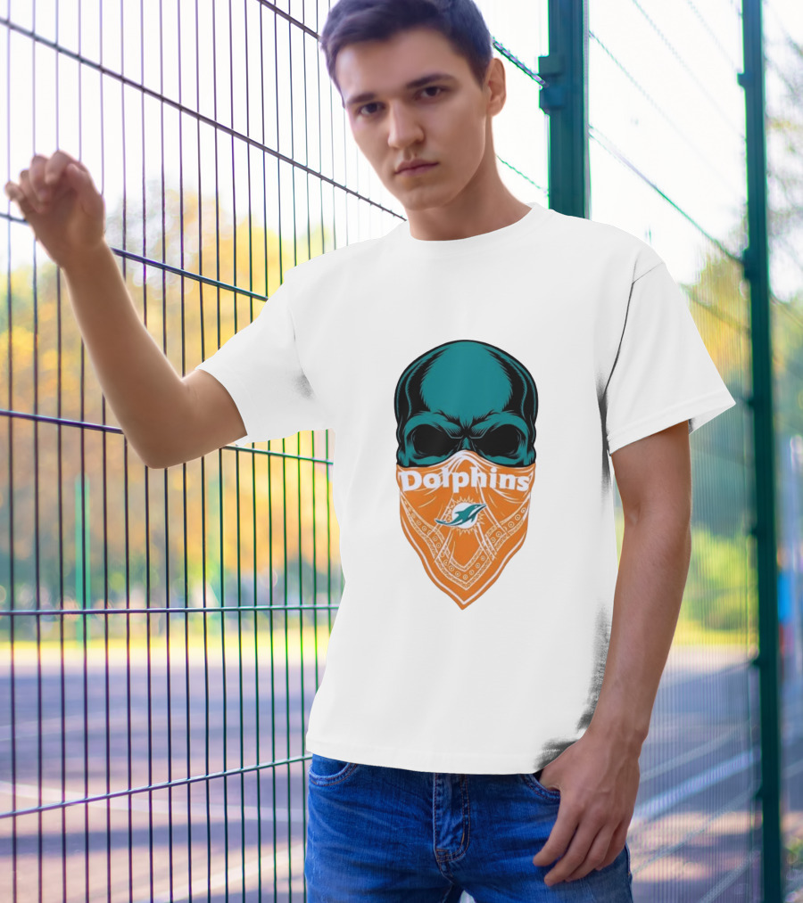 Miami Dolphins Skull Bandana With Team T-Shirt