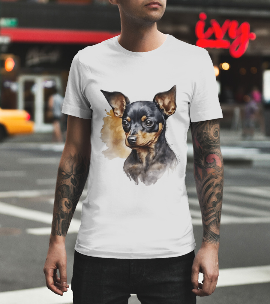Miniature Pinscher Dog Watercolor T-Shirt