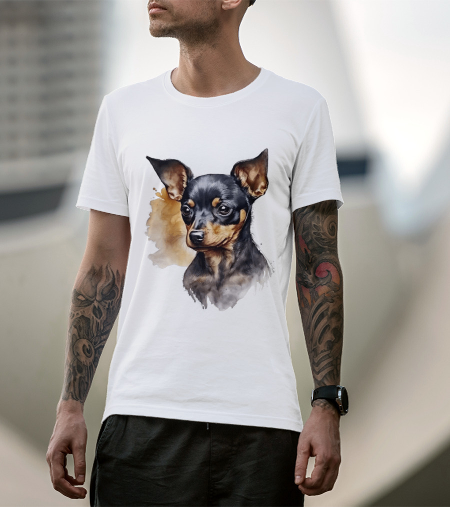 Miniature Pinscher Dog Watercolor T-Shirt