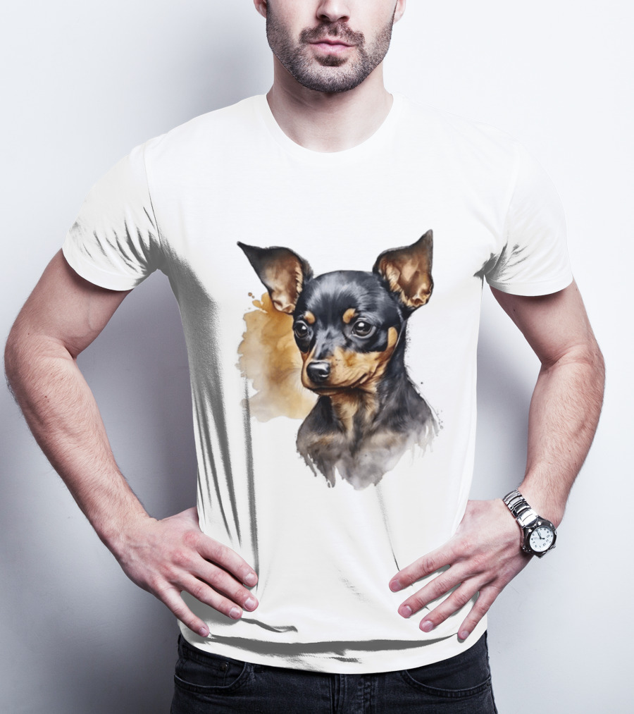 Miniature Pinscher Dog Watercolor T-Shirt
