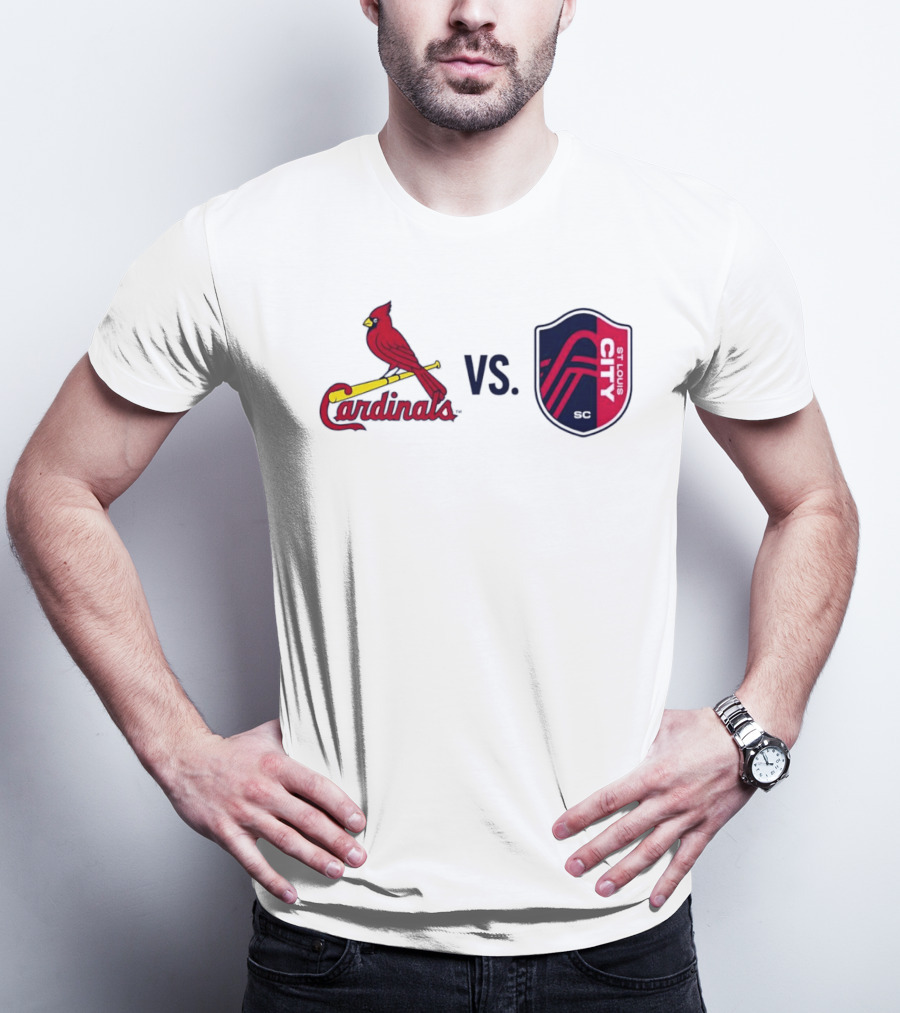 St Louis Cardinals Vs St Louis City SC Matchup T-Shirt