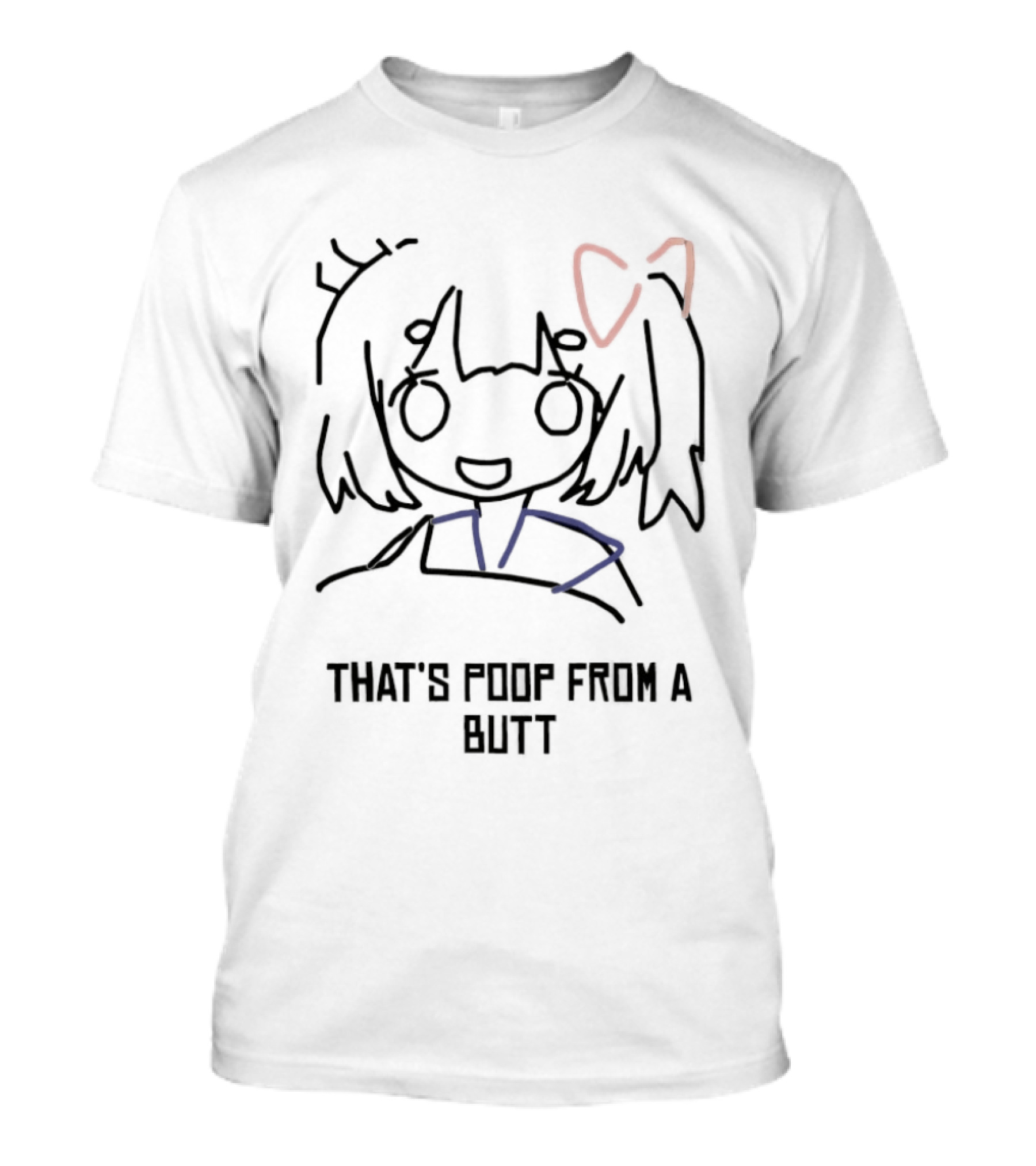 That's Poop From A Butt Anime Girl Red Bow T-Shirt