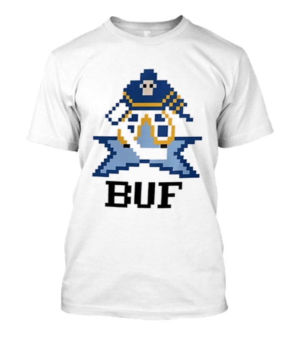 Pixelated Buffalo BUF Hockey Retro Game T-Shirt