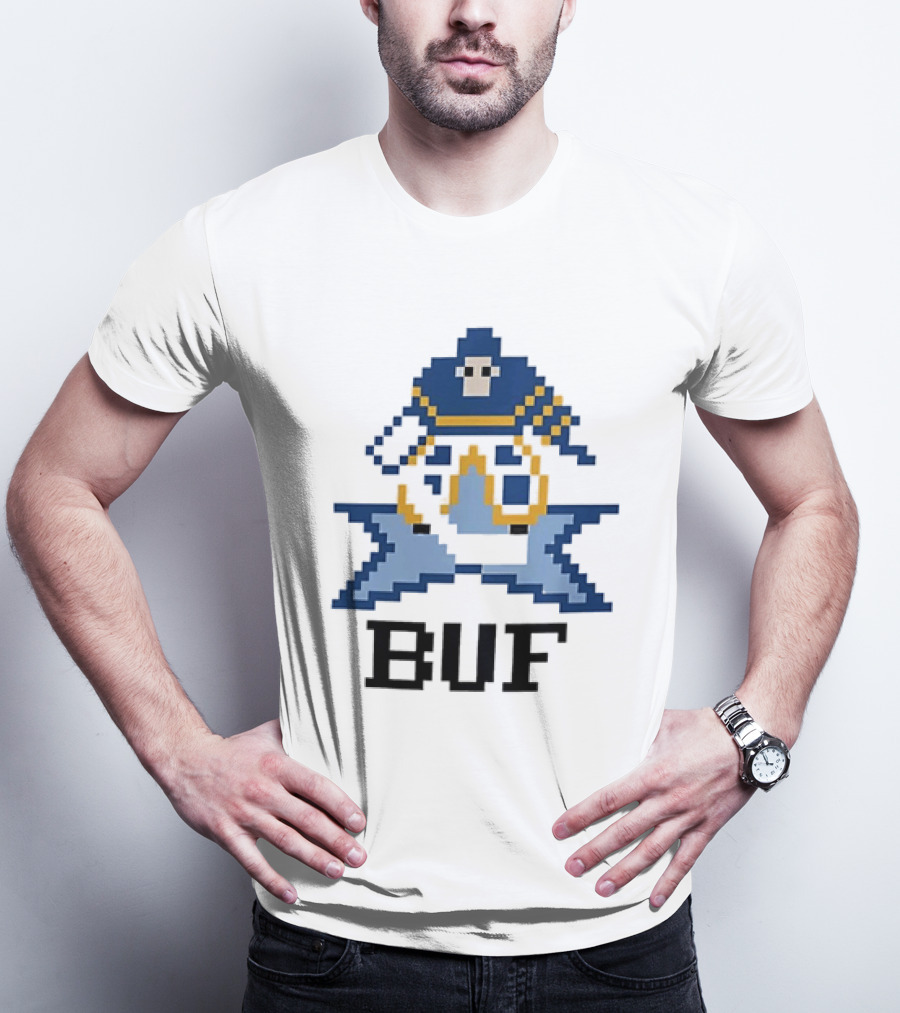 Pixelated Buffalo BUF Hockey Retro Game T-Shirt