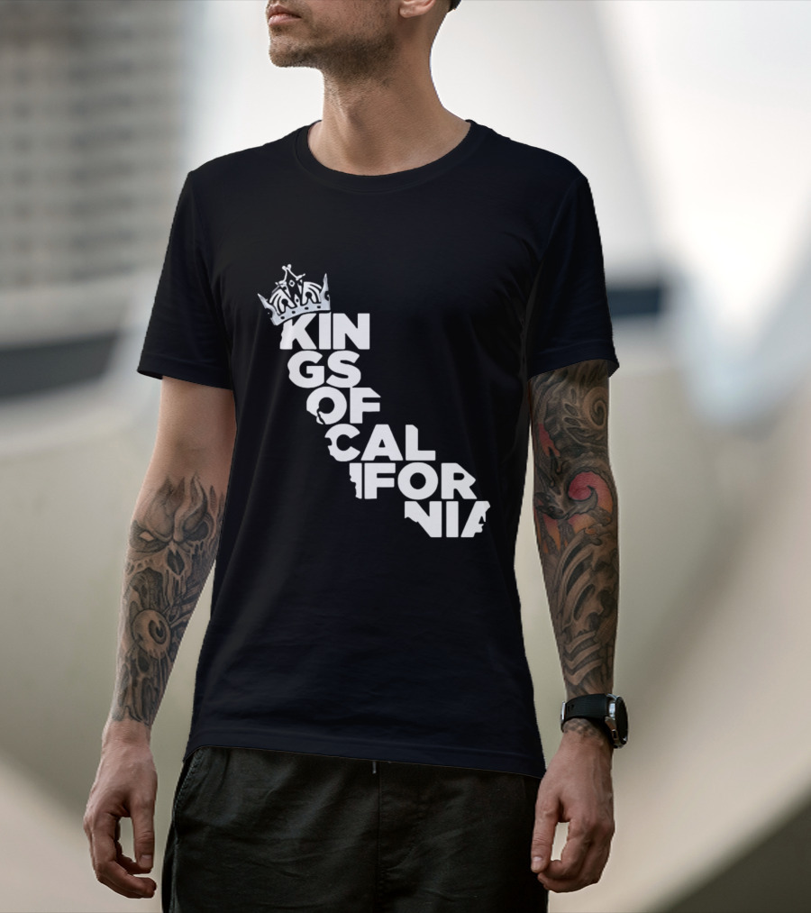 Kings Of California Crown Text Map T-Shirt