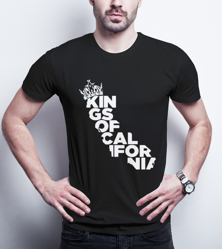 Kings Of California Crown Text Map T-Shirt