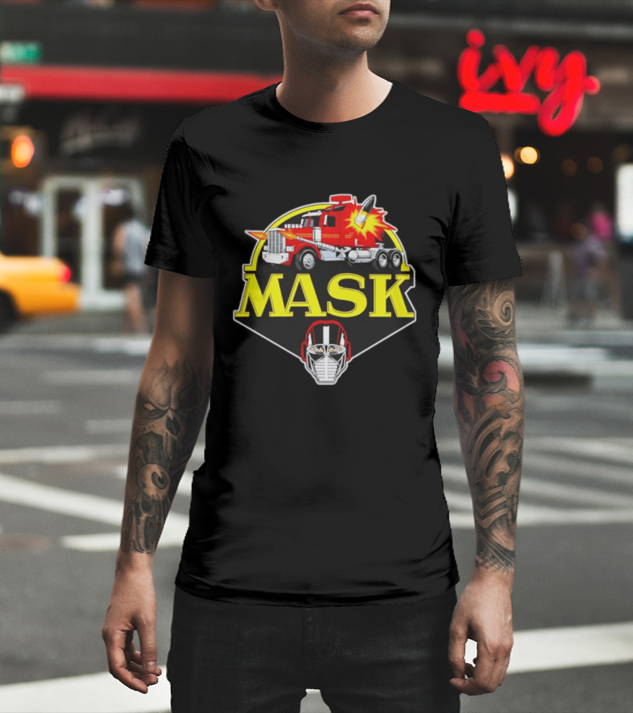 MASK Matt Trakker Rhino Vehicle Helmet Iconic 80s Cartoon T-Shirt