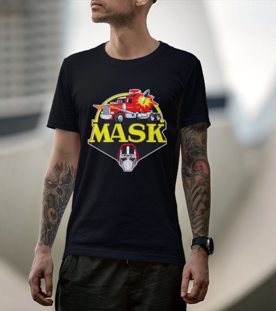 MASK Matt Trakker Rhino Vehicle Helmet Iconic 80s Cartoon T-Shirt