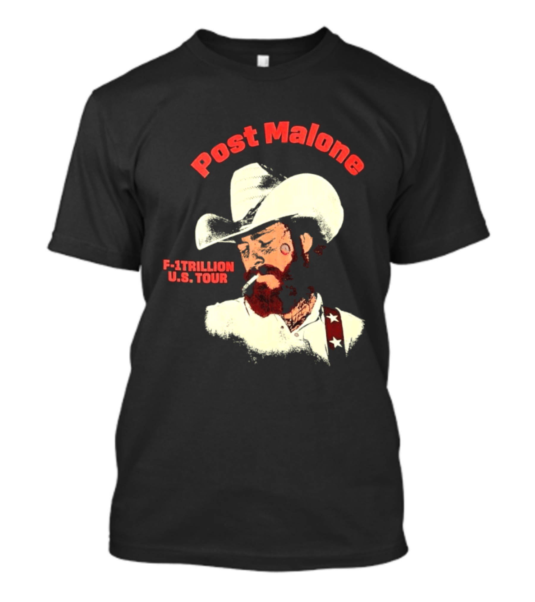 Post Malone F 1 Trillion U.S. Tour Cowboy Hat And Cigarette T-Shirt