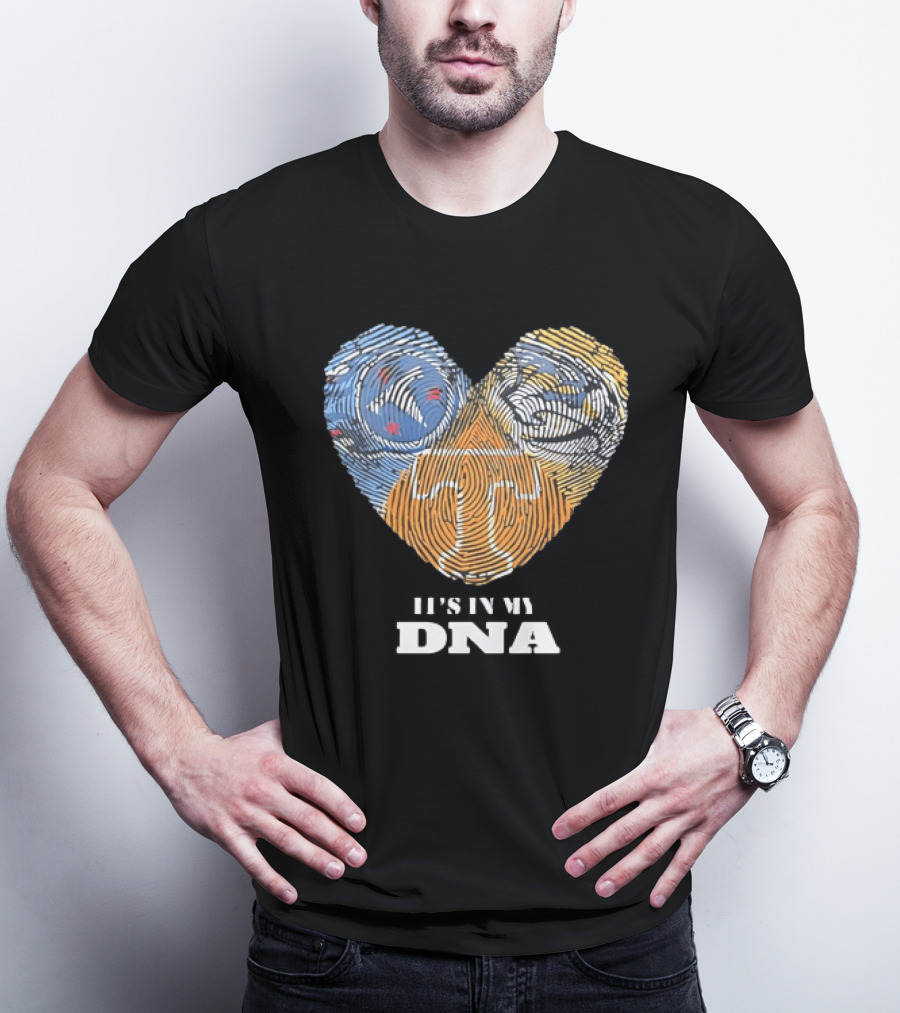 Tennessee Volunteers Heart It's In My DNA Fingerprint T-Shirt