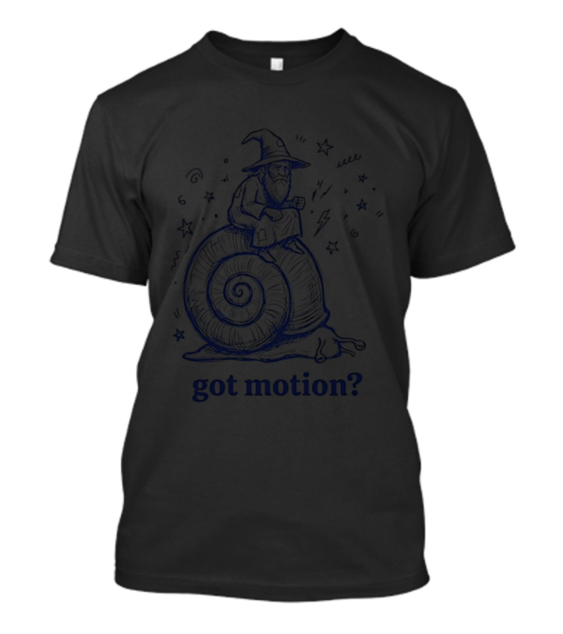 Wizard On Snail Got Motion Stars And Sparks T-Shirt