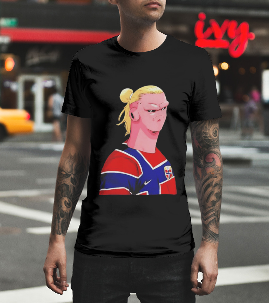Erling Haaland Cartoon Norway National Football Team Norge T-Shirt