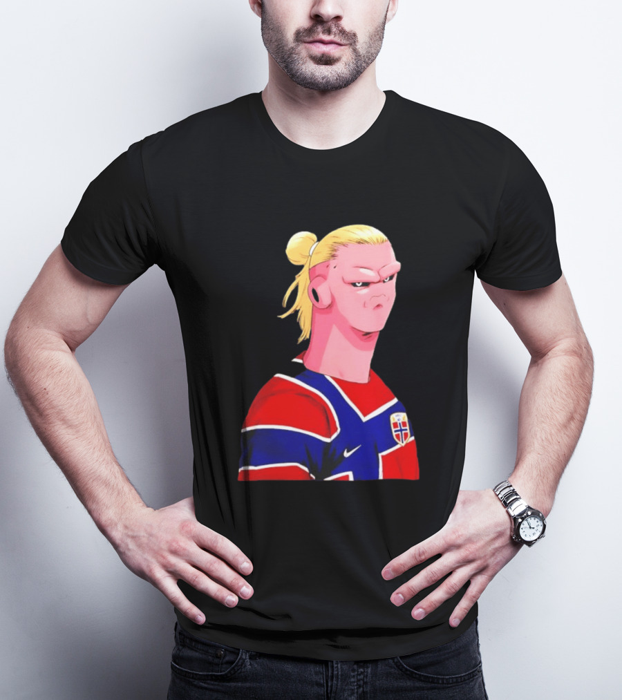 Erling Haaland Cartoon Norway National Football Team Norge T-Shirt