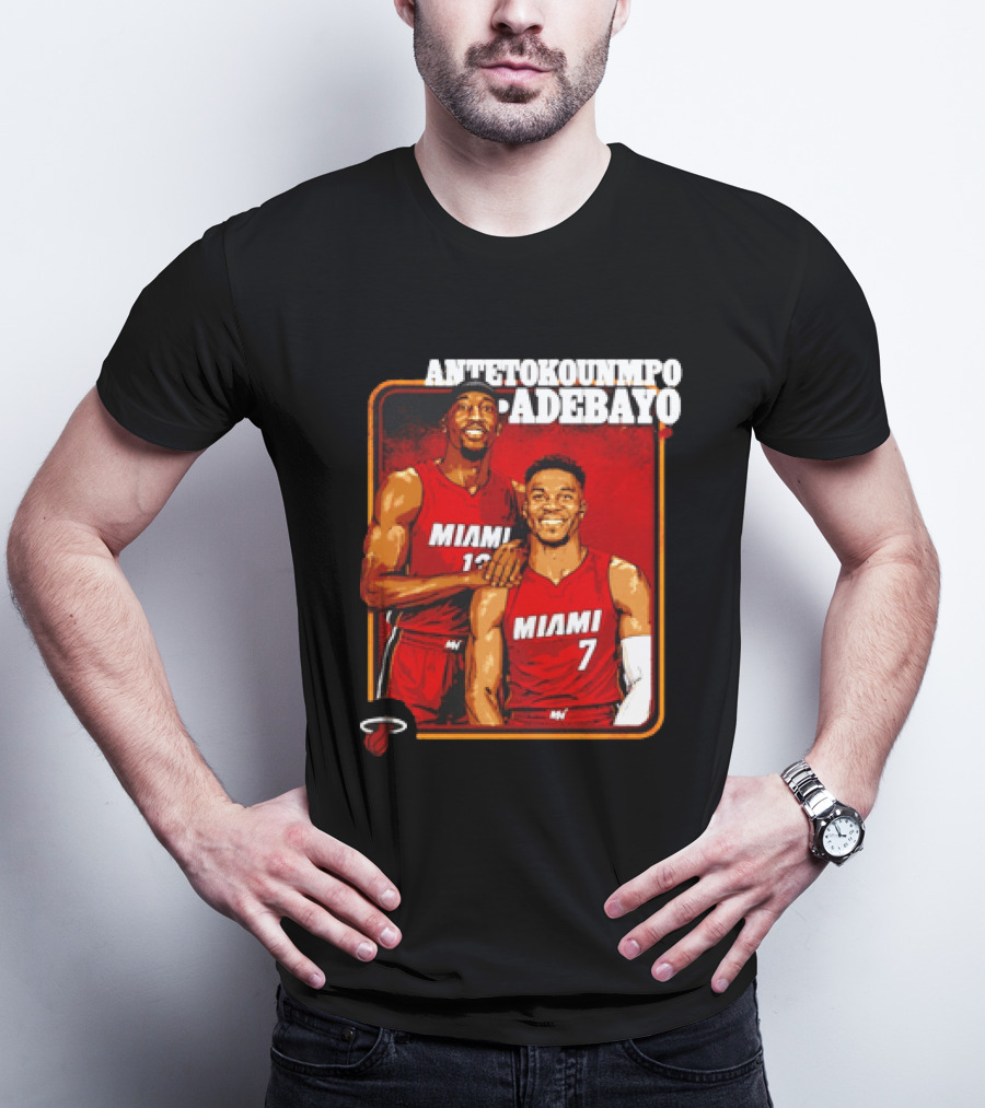 Antetokounmpo Adebayo Miami Heat Basketball T-Shirt