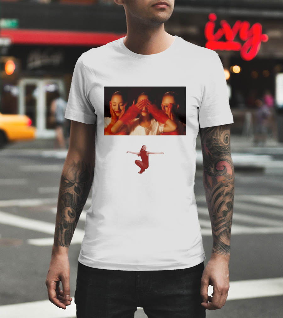 Ariana Grande Eternal Sunshine Red Gloves Three Faces Pose Music Album T-Shirt