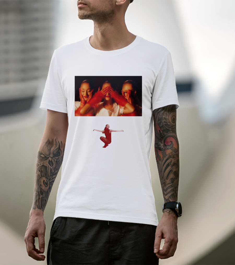 Ariana Grande Eternal Sunshine Red Gloves Three Faces Pose Music Album T-Shirt