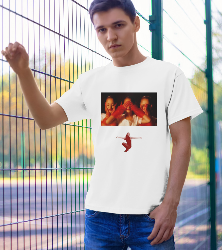 Ariana Grande Eternal Sunshine Red Gloves Three Faces Pose Music Album T-Shirt