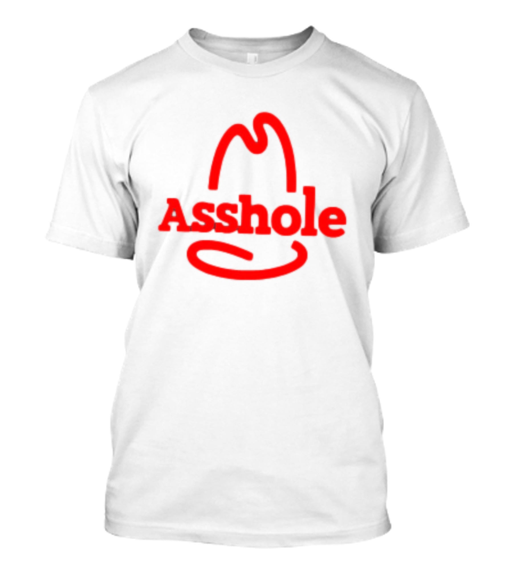 Asshole Cowboy Hat Red Outline Minimalist T-Shirt