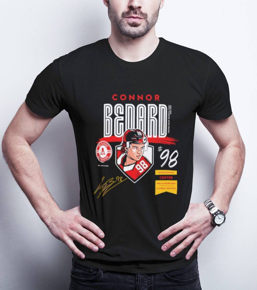 Connor Bedard Chicago Blackhawks #98 Rookie Spotlight Player Position Draft Pick T-Shirt