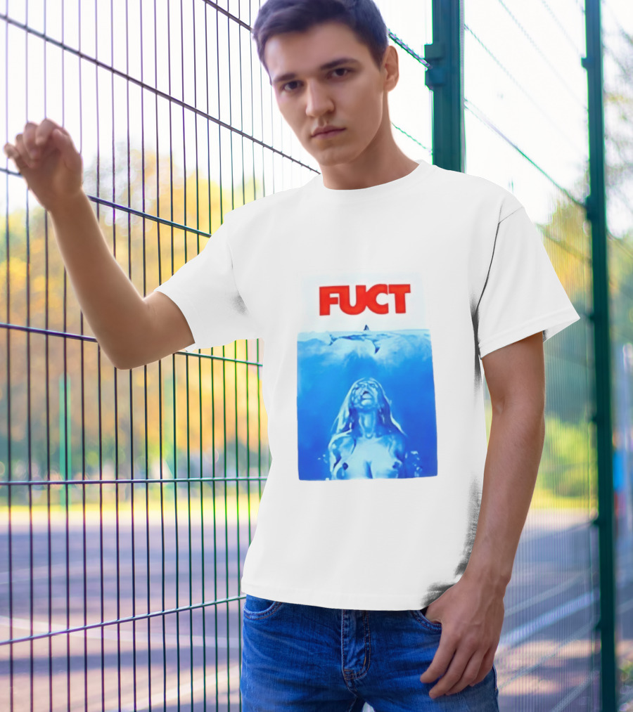 FUCT Jaws Ocean Shark Woman Swimming T-Shirt