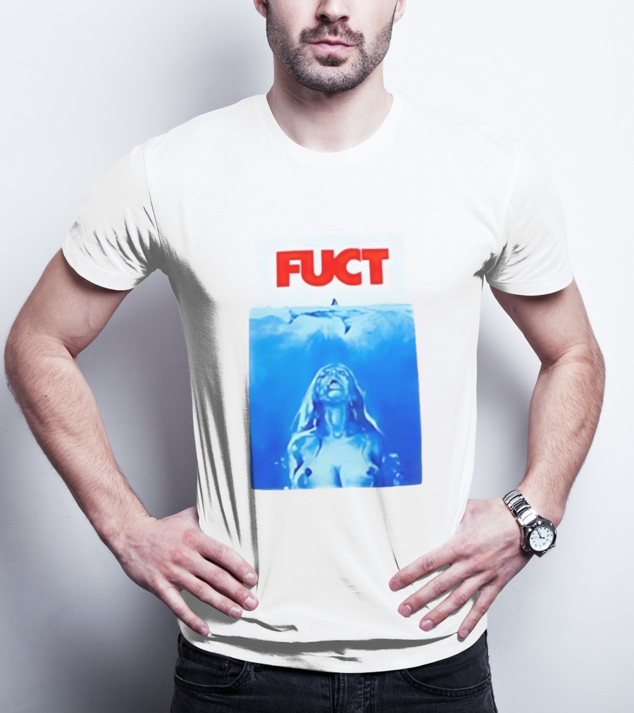 FUCT Jaws Ocean Shark Woman Swimming T-Shirt