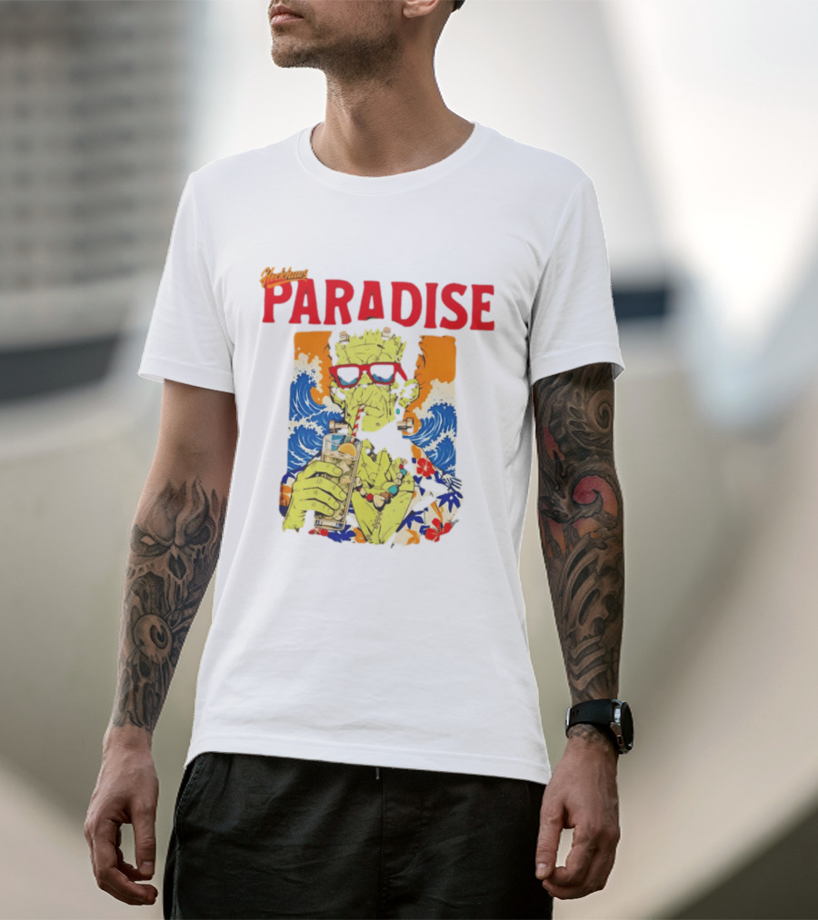 Heckhaus Paradise Frankenstein Hawaiian Waves Drinking Lemon Juice T-Shirt