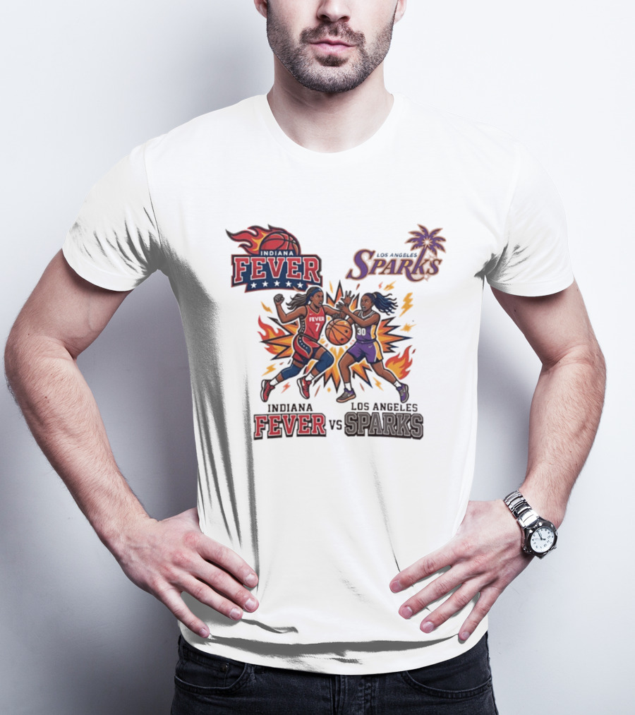 Indiana Fever Vs Los Angeles Sparks Basketball Players T-Shirt