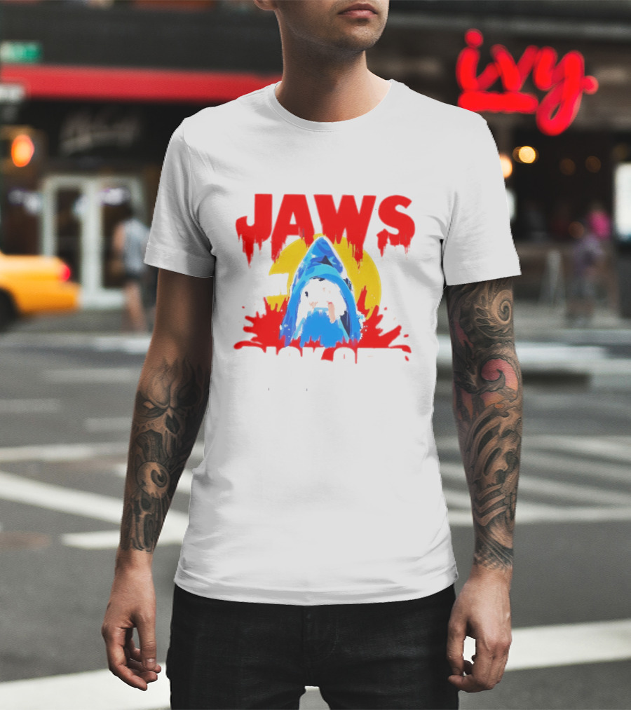 Jaws Bit My Dick Off Amity Island New England Shark Attack T-Shirt