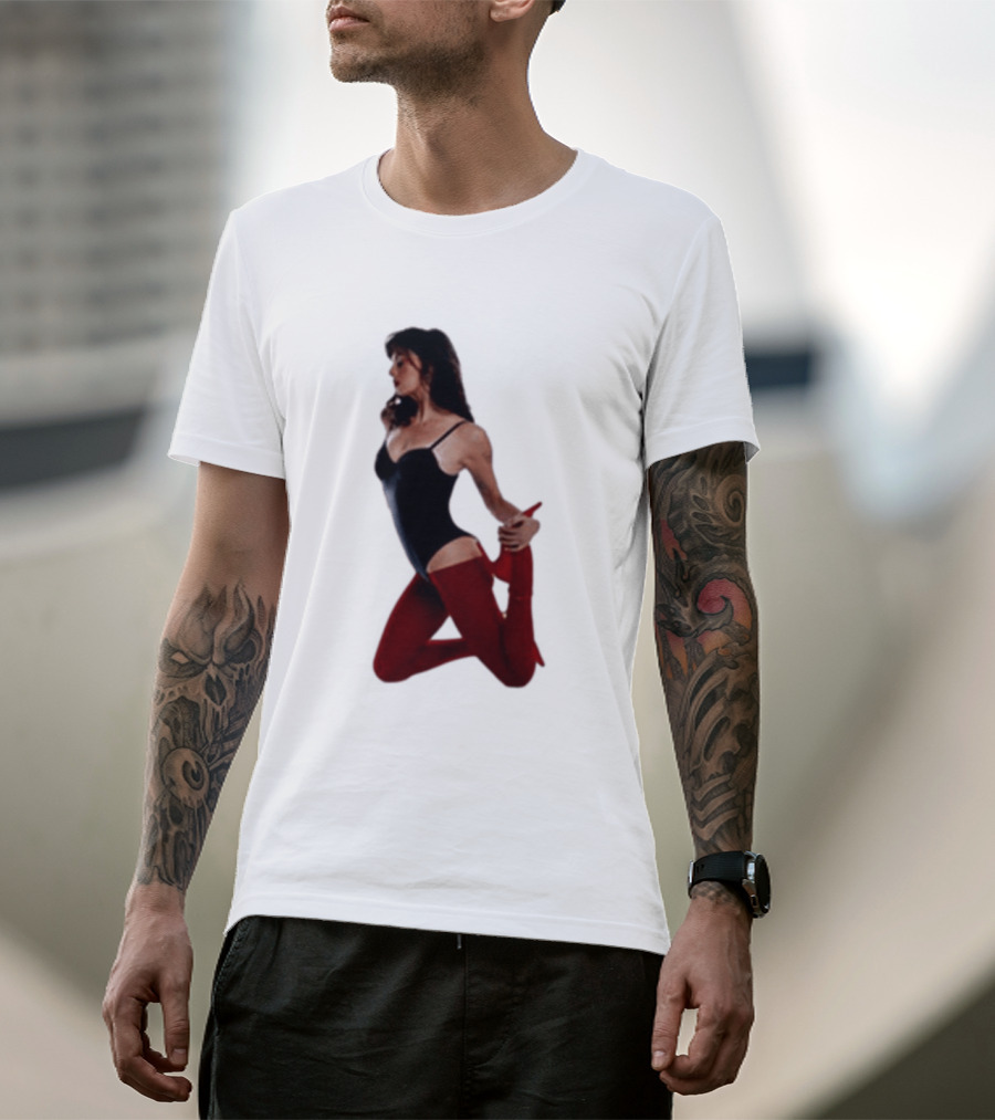 Rebecca Black Age Of The Exhibitionist Red Bodysuit And Stockings T-Shirt