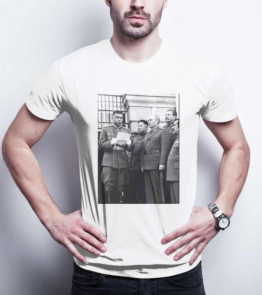 Kylian Mbappé In Historical Dictator Military Uniform Speech Photo T-Shirt