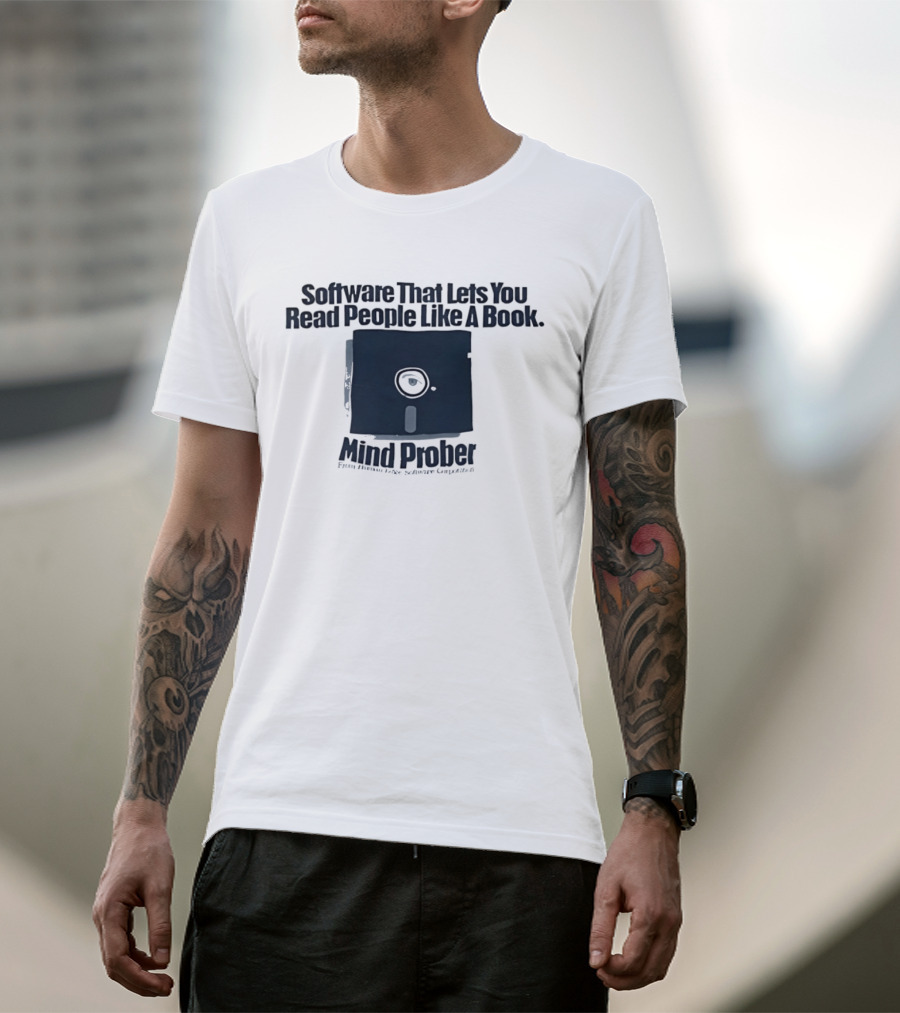 Software That Lets You Read People Like A Book Mind Prober Floppy Disk Retro Sentiment Capture T-Shirt