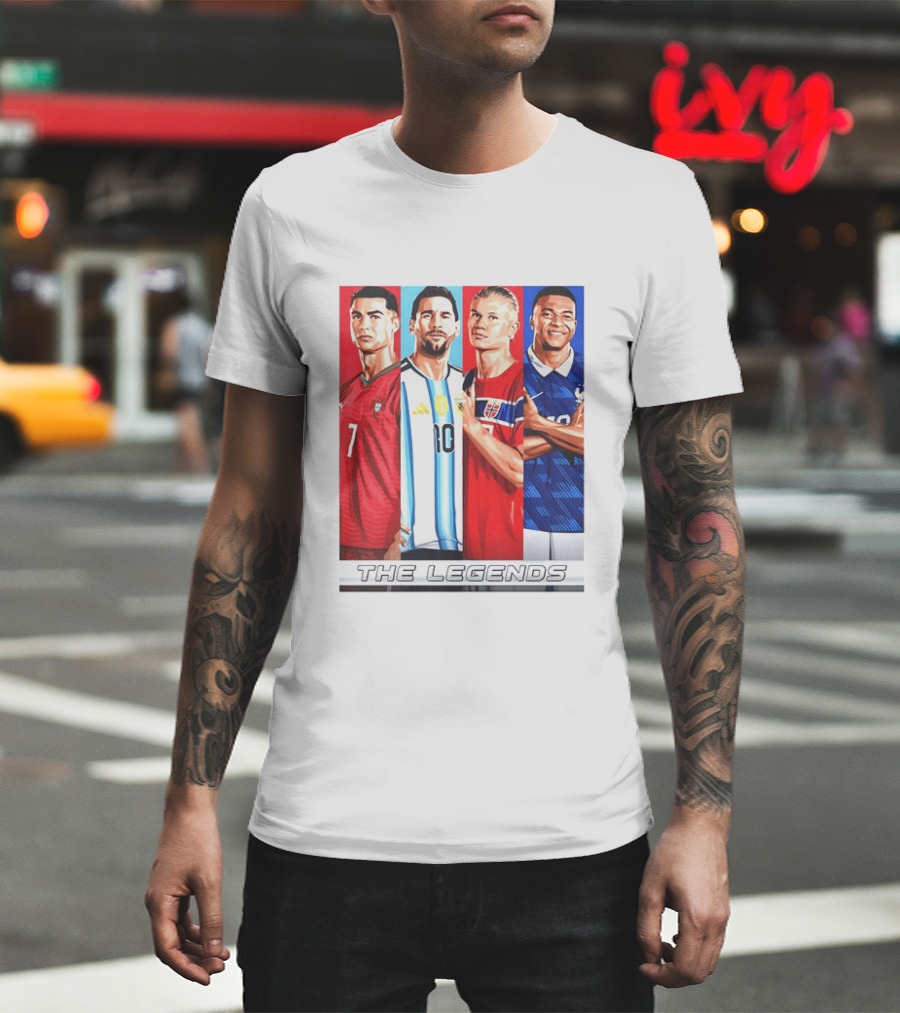 The Legends Ronaldo Messi Haaland Mbappe Football Stars T-Shirt