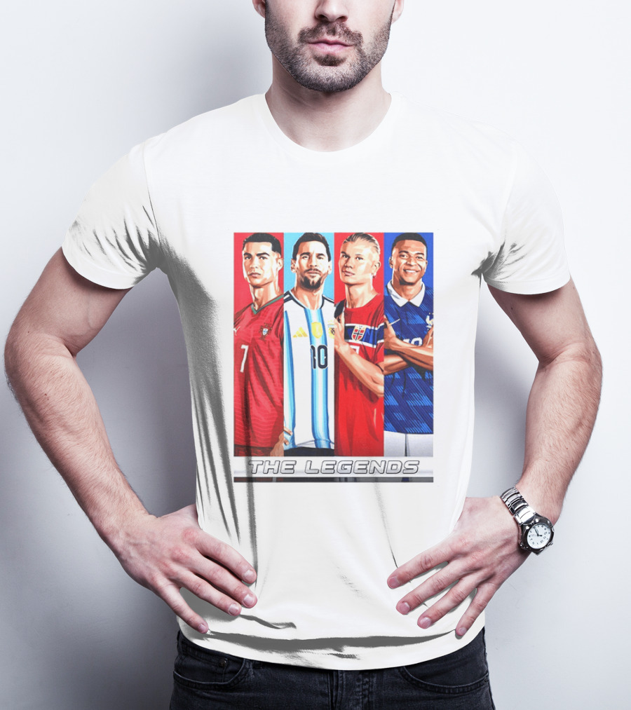 The Legends Ronaldo Messi Haaland Mbappe Football Stars T-Shirt