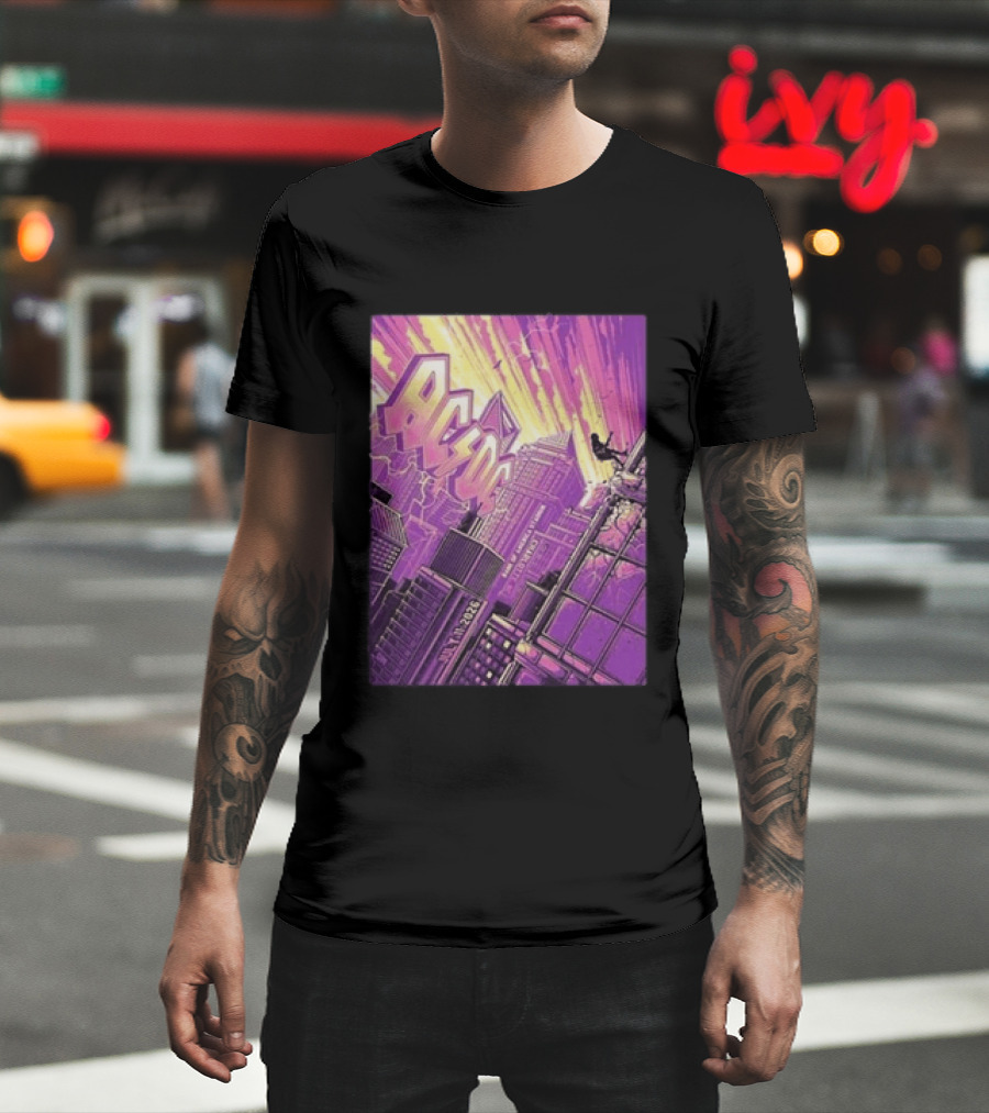 ACDC Charlotte PWR Up North America Tour July 11 2026 Skyline T-Shirt