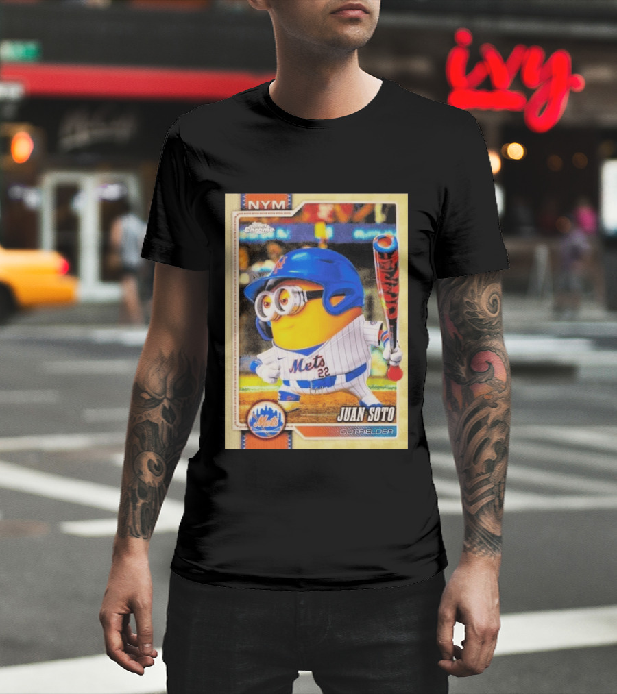 Juan Soto Minions Superfractor New York Mets MLB Topps Chrome 2026 Outfielder T-Shirt