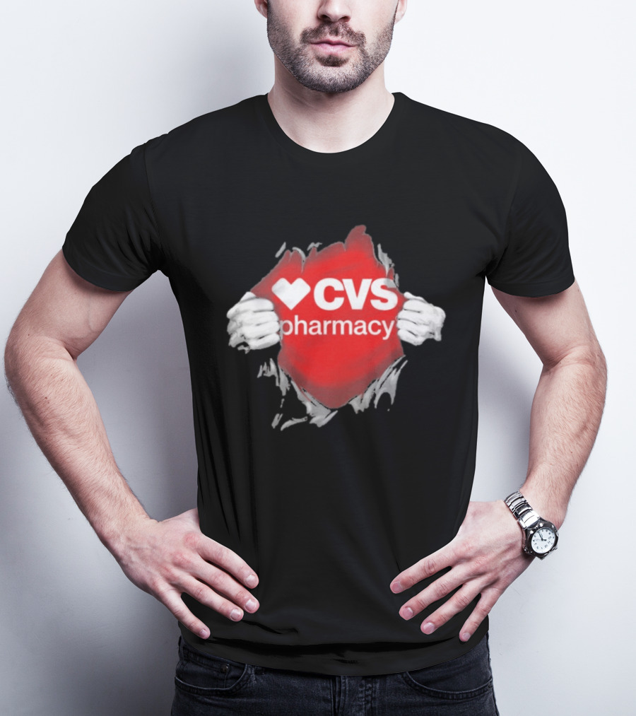 CVS Pharmacy Superhero Ripped Chest Employee Appreciation T-Shirt