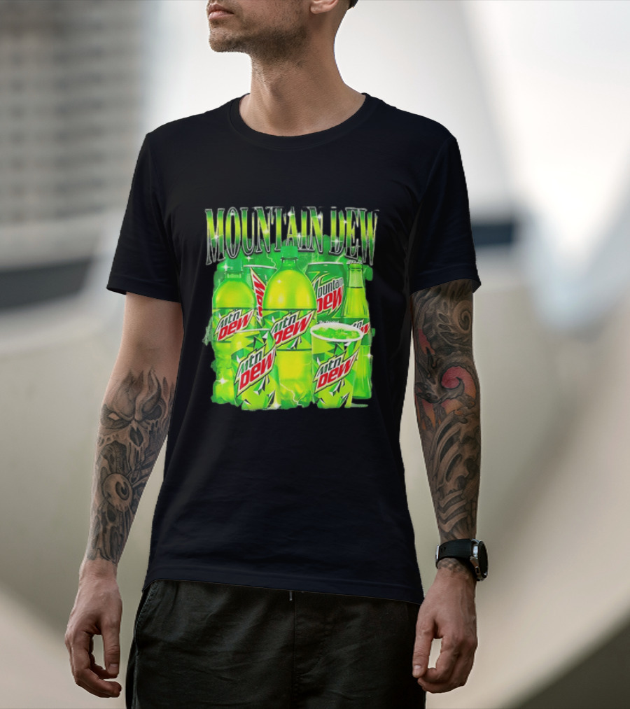 Mountain Dew Green Beverage Collection Bottles And Cans T-Shirt